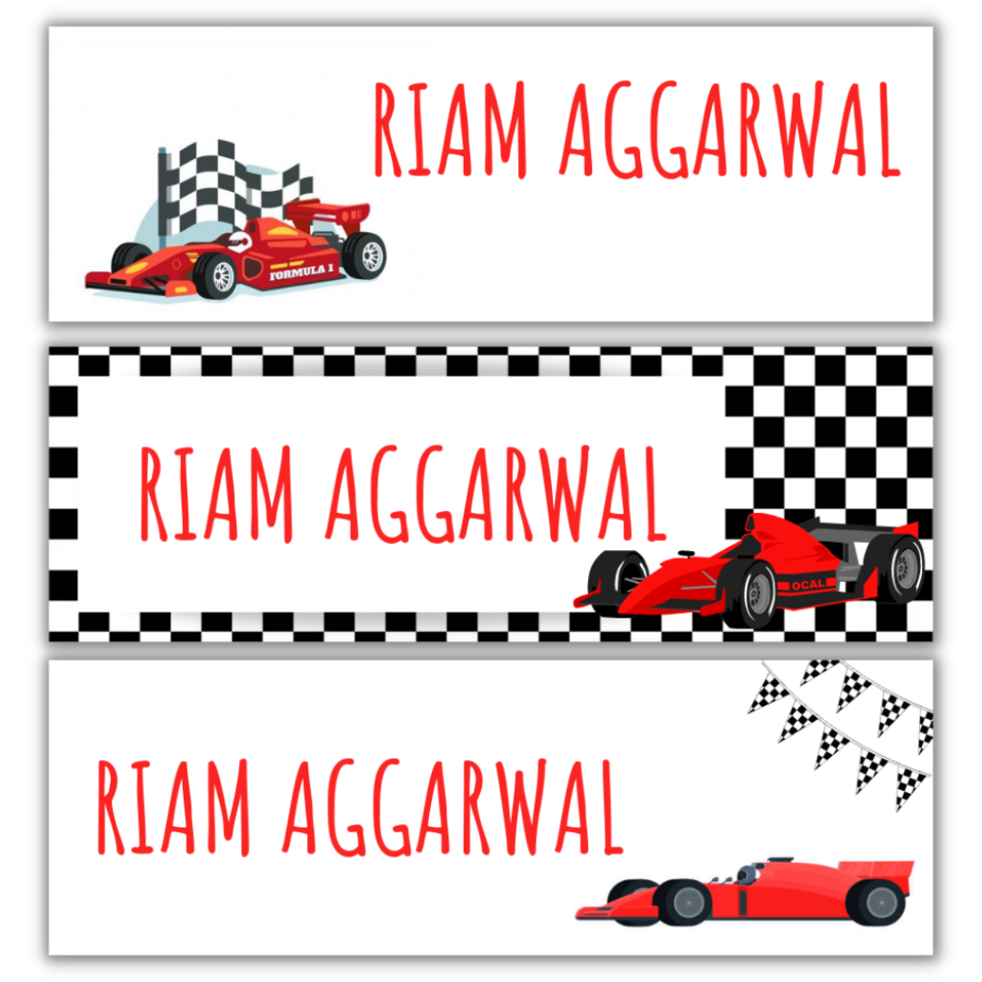 Formula One Name Stickers – AINOS